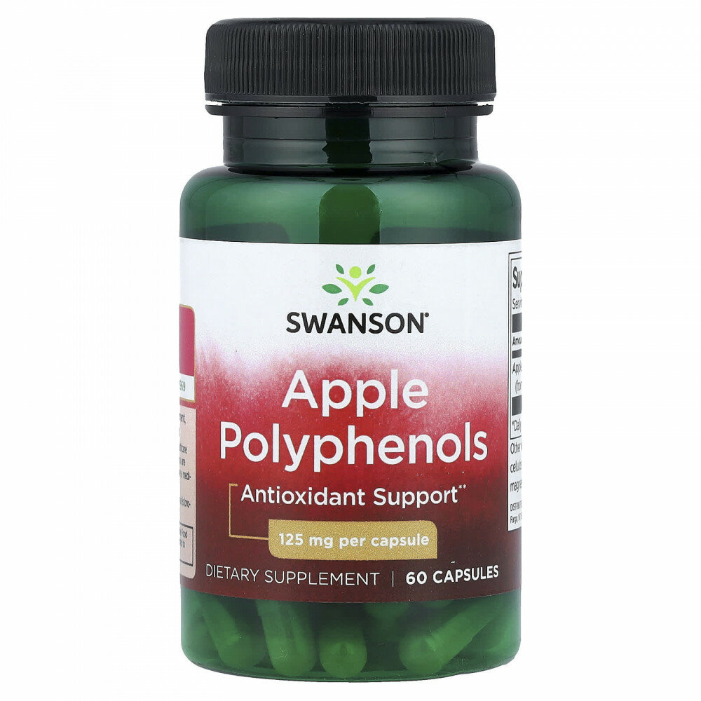 Swanson Vitamins, Яблочные полифенолы, 125 мг, 60 капсул