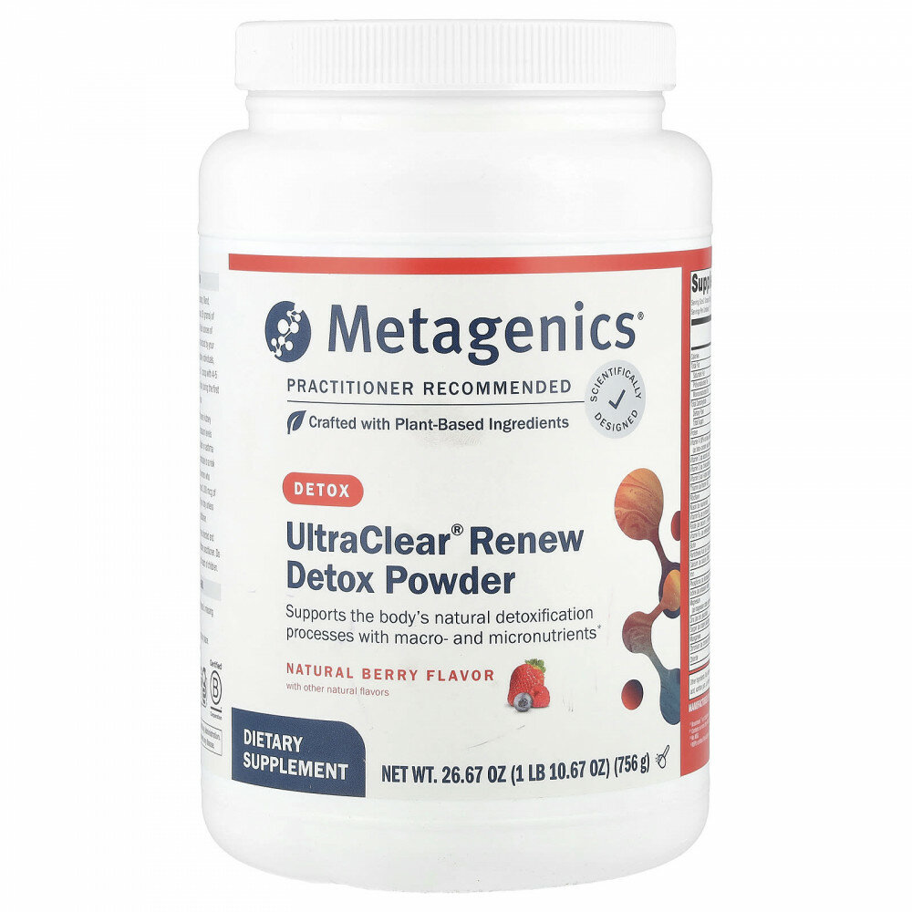 Metagenics, UltraClear® Renew, очищающий порошок, натуральные ягоды, 756 г (26,67 унции)
