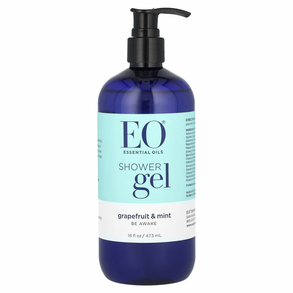 EO Products, гель для душа, бодрящий грейпфрут и мята, 473 мл (16 жидк. унций)