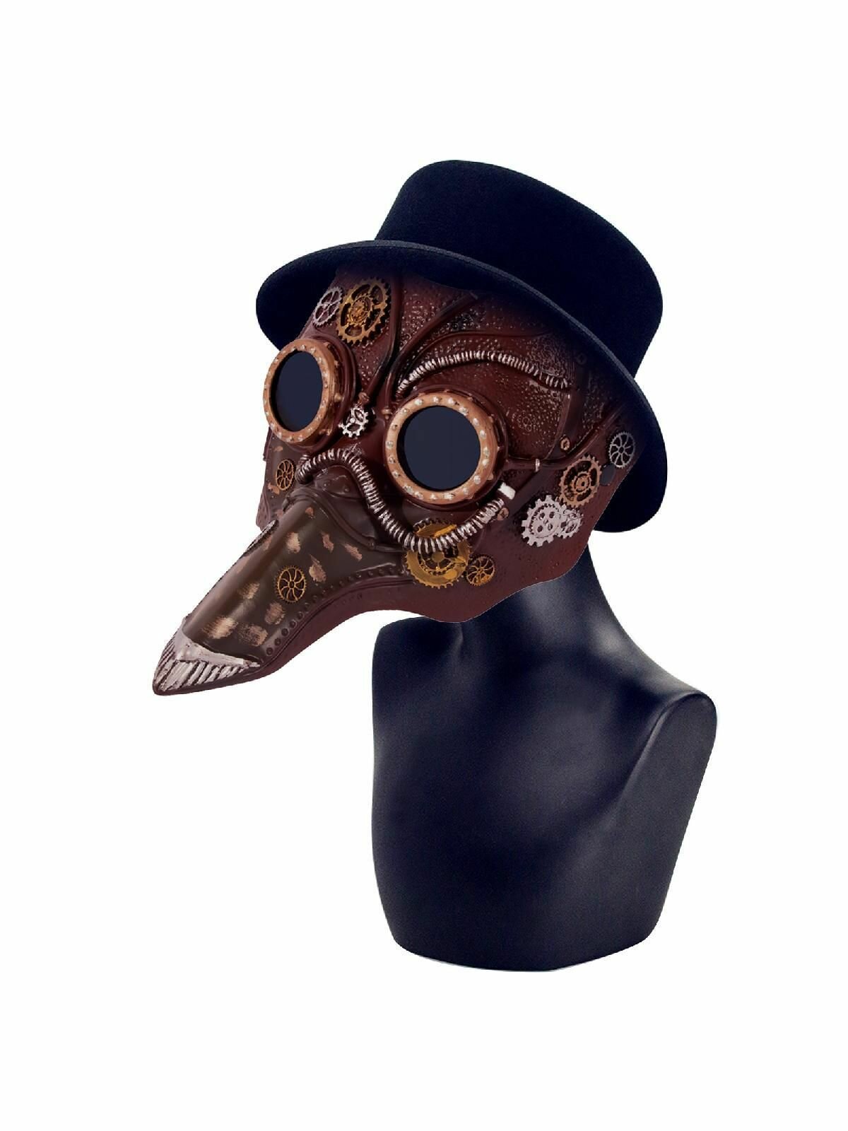 Маска для Хэллоуина в стиле стимпанк, маскарадный костюм чумного доктора, готический, красный