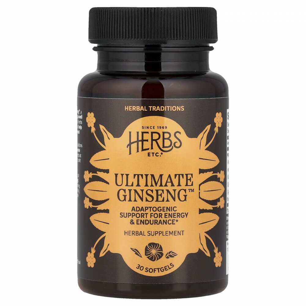 Herbs Etc, Ultimate Ginseng ™, 30 мягких таблеток
