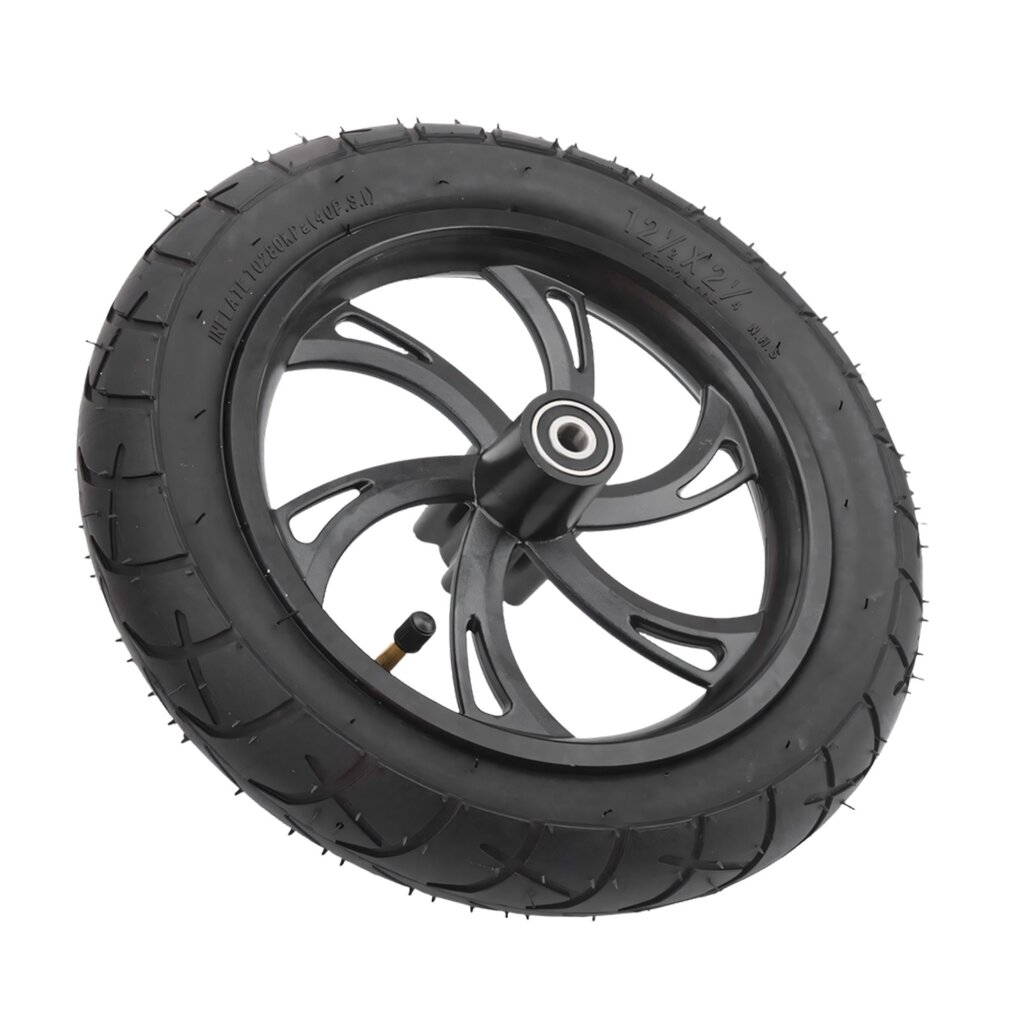 Шина для электросамоката с колесной ступицей, резиновая шина 12 дюймов, сменное переднее колесо для электровелосипеда.