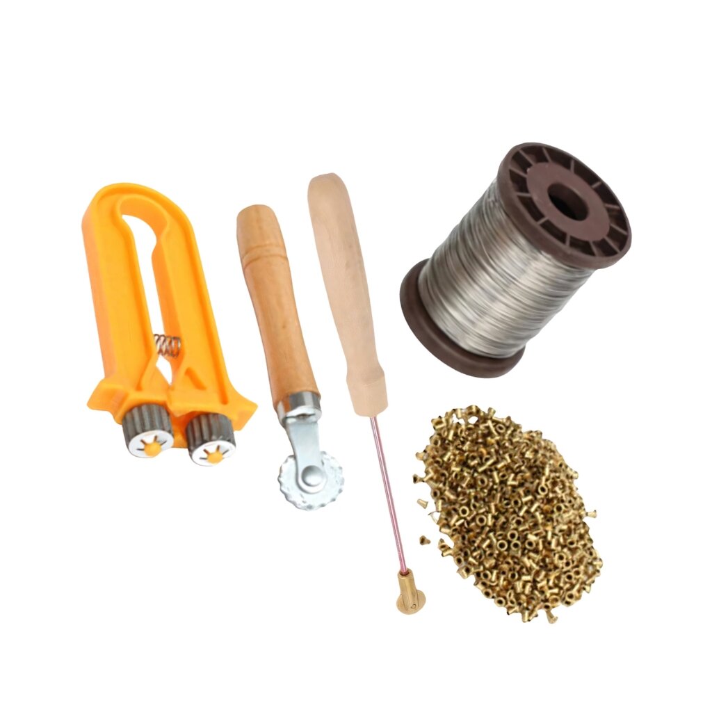 Полный Стартовый Набор Для Пчеловодства, Включающий Проволочное Встраиваемое устройство Для Затяжки Каркаса, Металлические Проушины И Проволоку Для Ухода За рабочими Пчелами