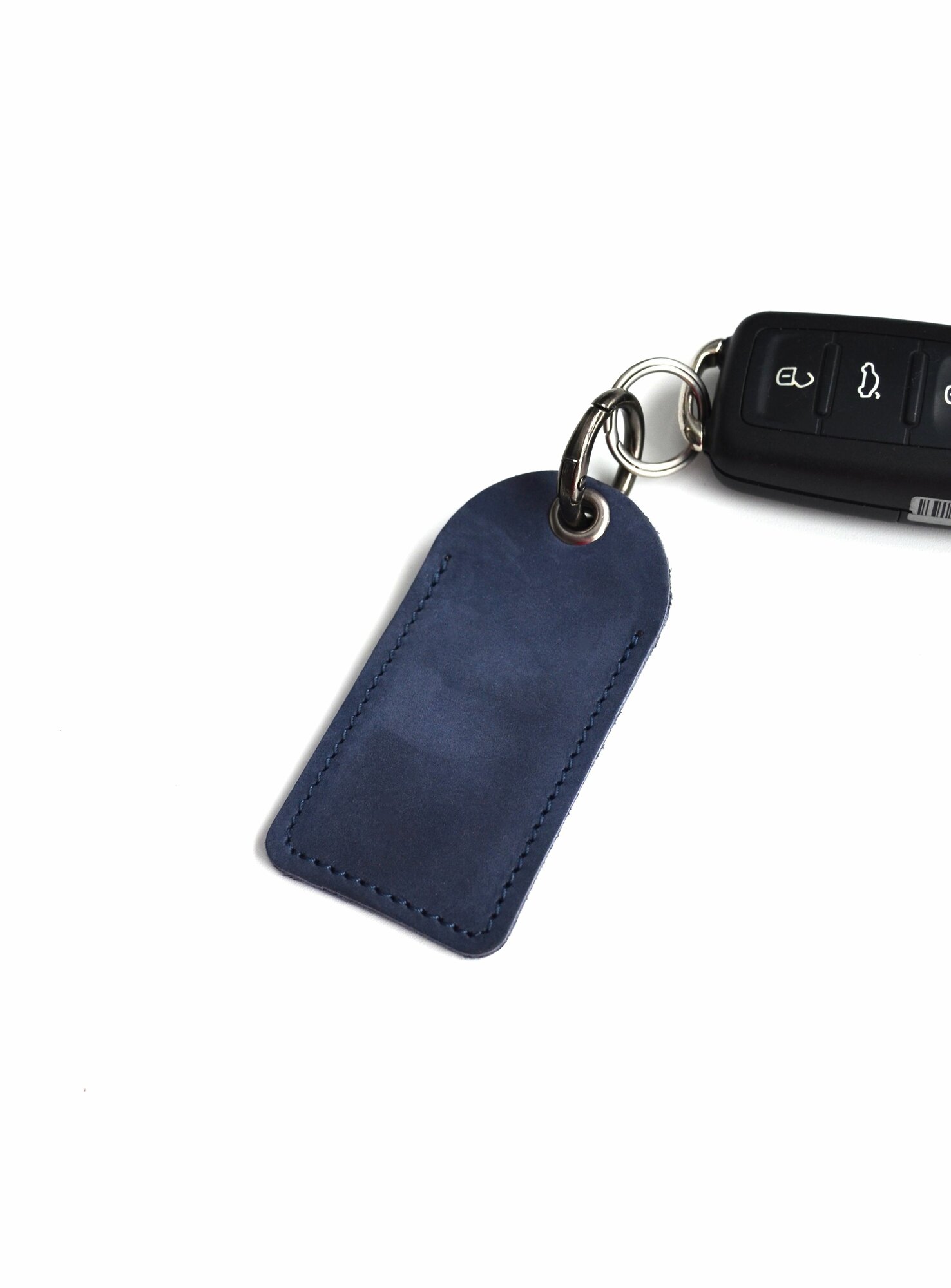 Чехол для метки сигнализации натуральная кожа нубук синий джинс
