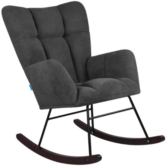 Кресло для дома Defender Aria Тем. сер, качалка, вельвет Tampa