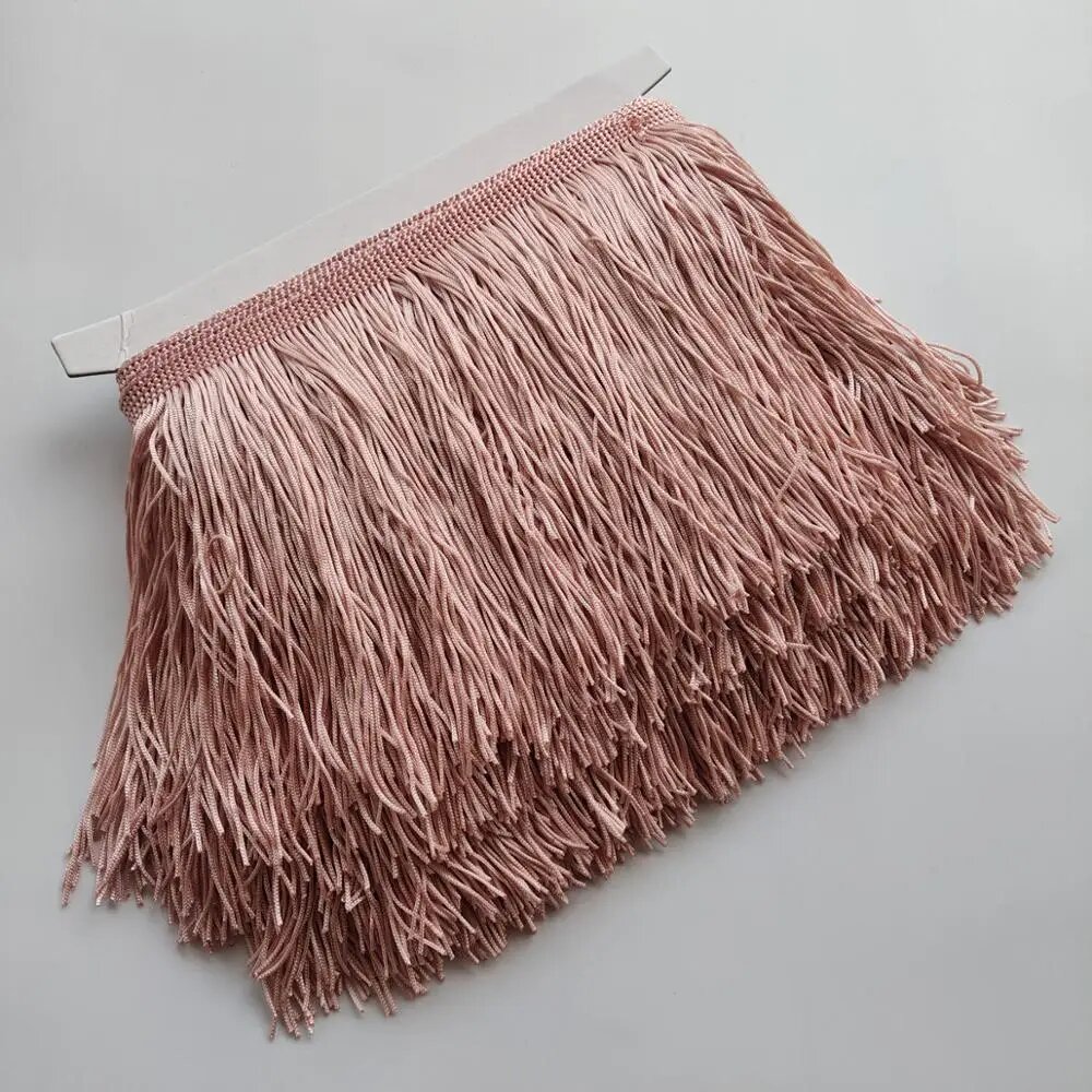 Розовая бахрома с кистями, 1 метр, Meat Pink