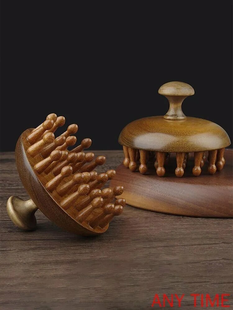 Массажер из сандала, Деревянный массажер для кожи головы