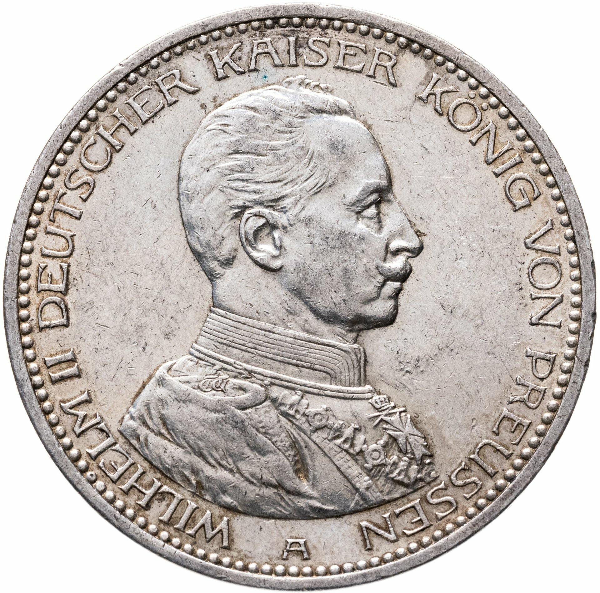 Германская Империя, Пруссия 5 марок 1914, Серебро 900, в сохранности XF-AU