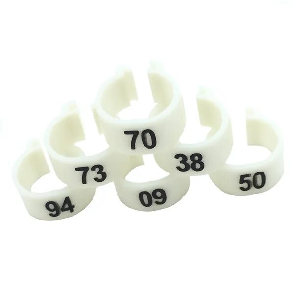 Пластиковые кольца для ног птиц Talk-Satisfied 100 шт. Белый, White