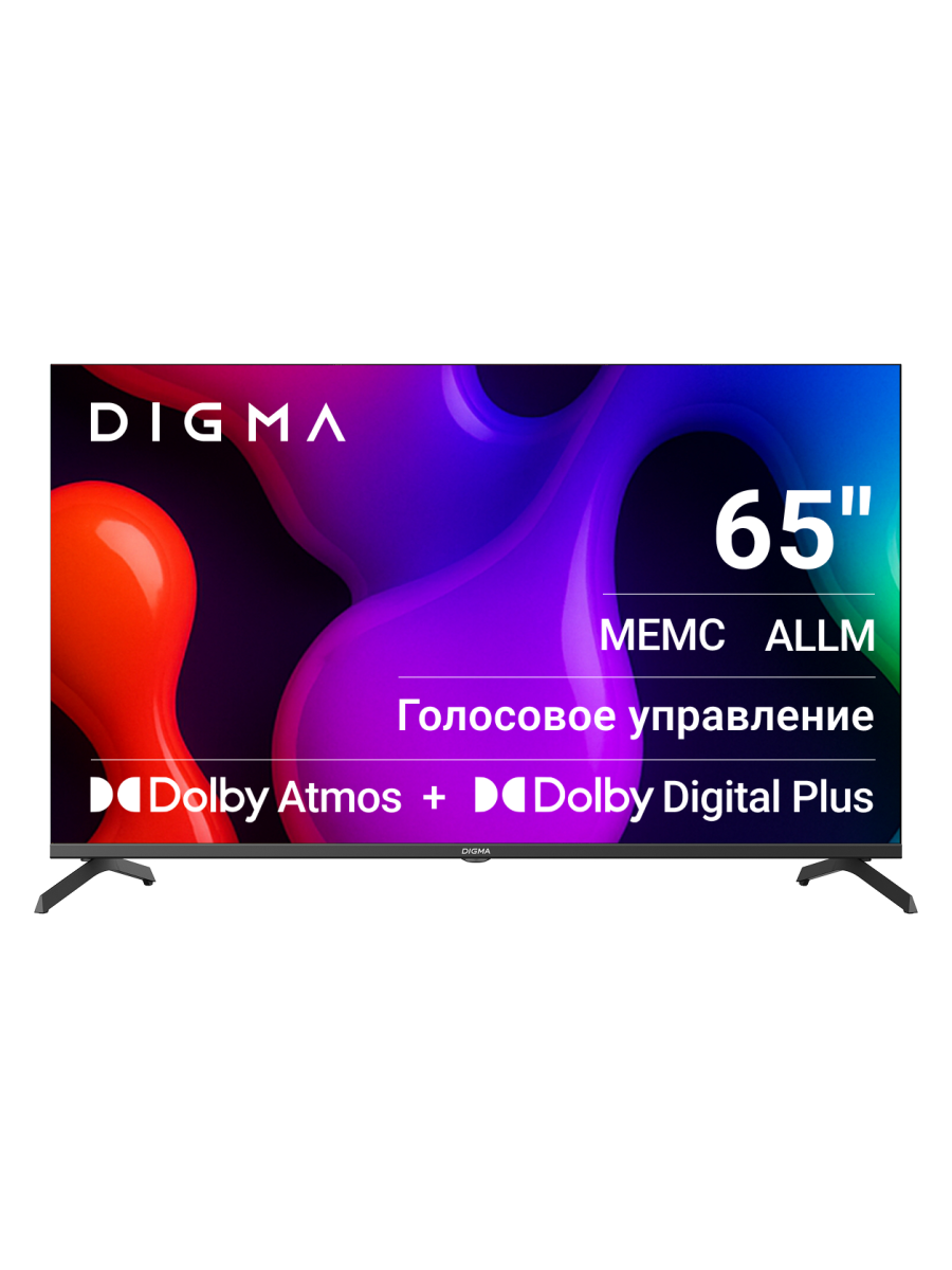 Телевизор QLED Digma 43" DM-LED43UQB31 Google TV Frameless Metal черный/черный Smart