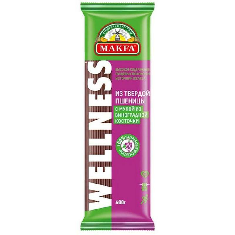 Спагетти с мукой из виноградной косточки WELLNESS MAKFA, 400 г