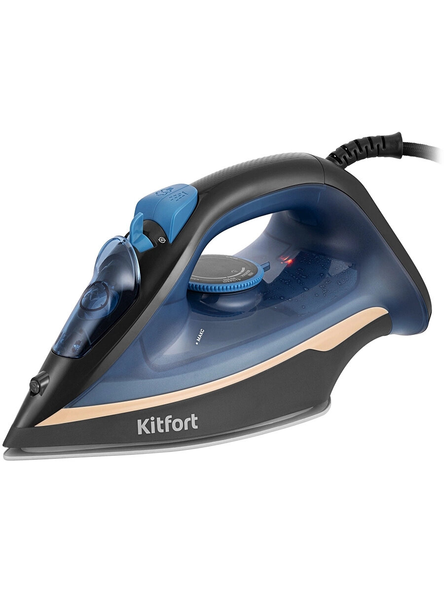 Утюг KitFort КТ-2609, 2200Вт, синий и черный