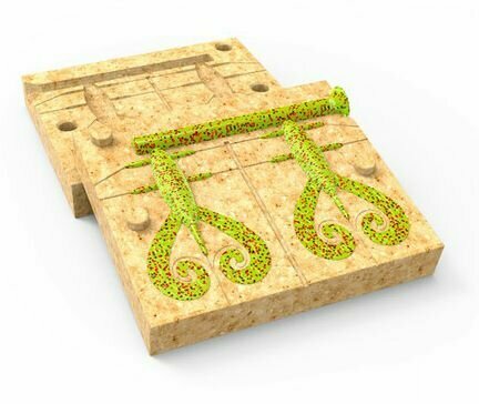 Форма для литья силиконовых приманок G-Tail Twin 2" 51 мм x 2 места