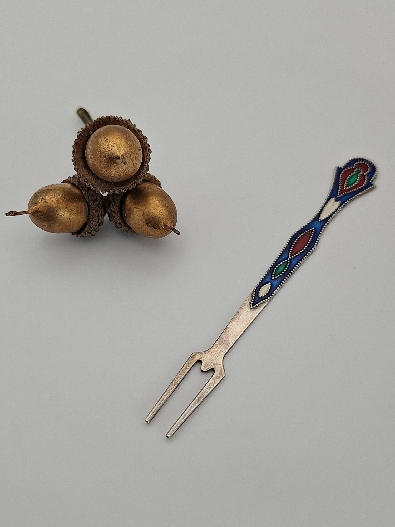 Вилка для лимона мельхиоровая Жар Птица Мытищинский завод СССР 11 см. 1 шт.