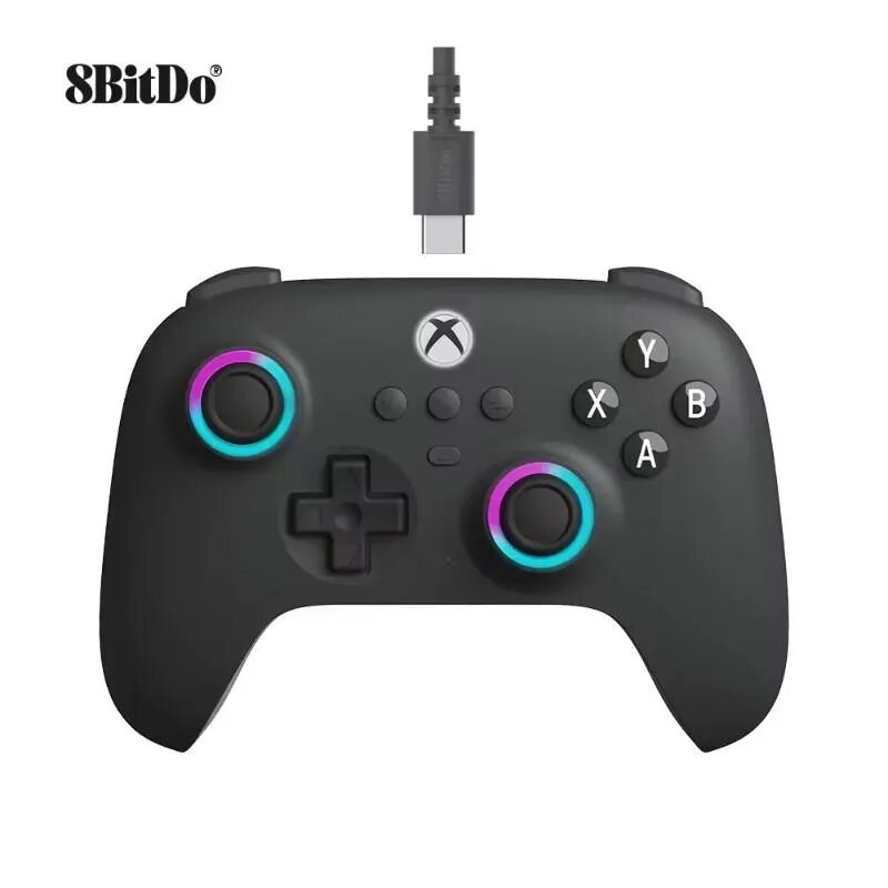 8BitDo Ultimate C Проводной игровой контроллер для Xbox, RGB-подсветка Fire Ring и джойстики с эффектом Холла, Windows 10/11