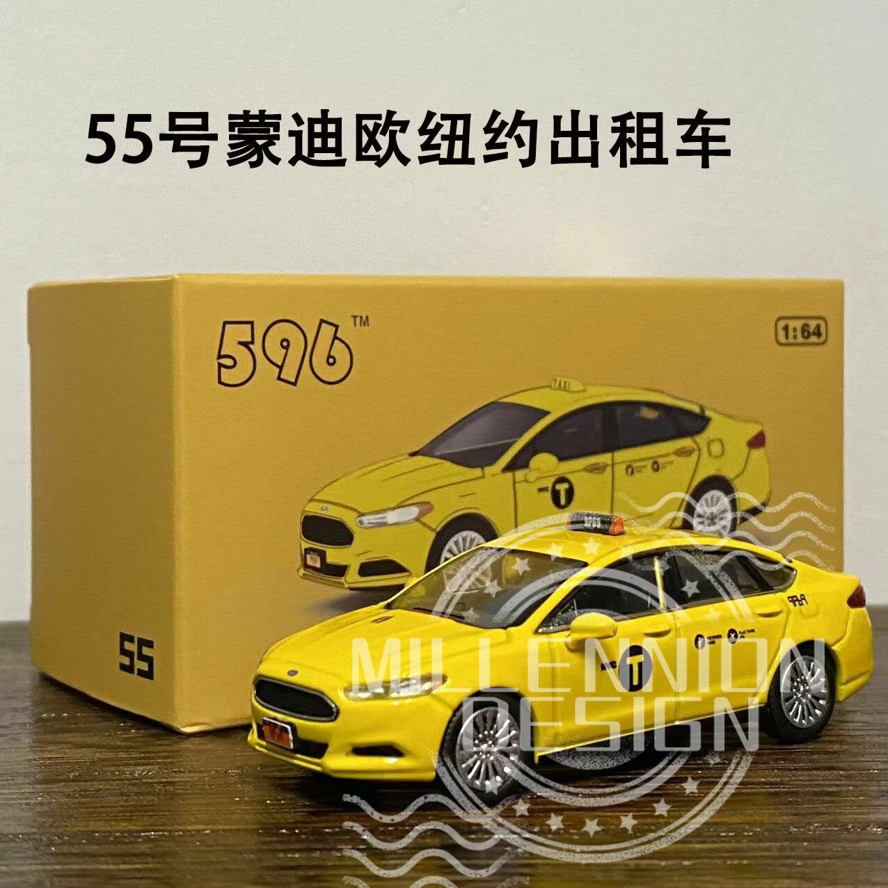 596 Police 1:64, литой автомобиль полиции, модель(55-FORD TAXI)