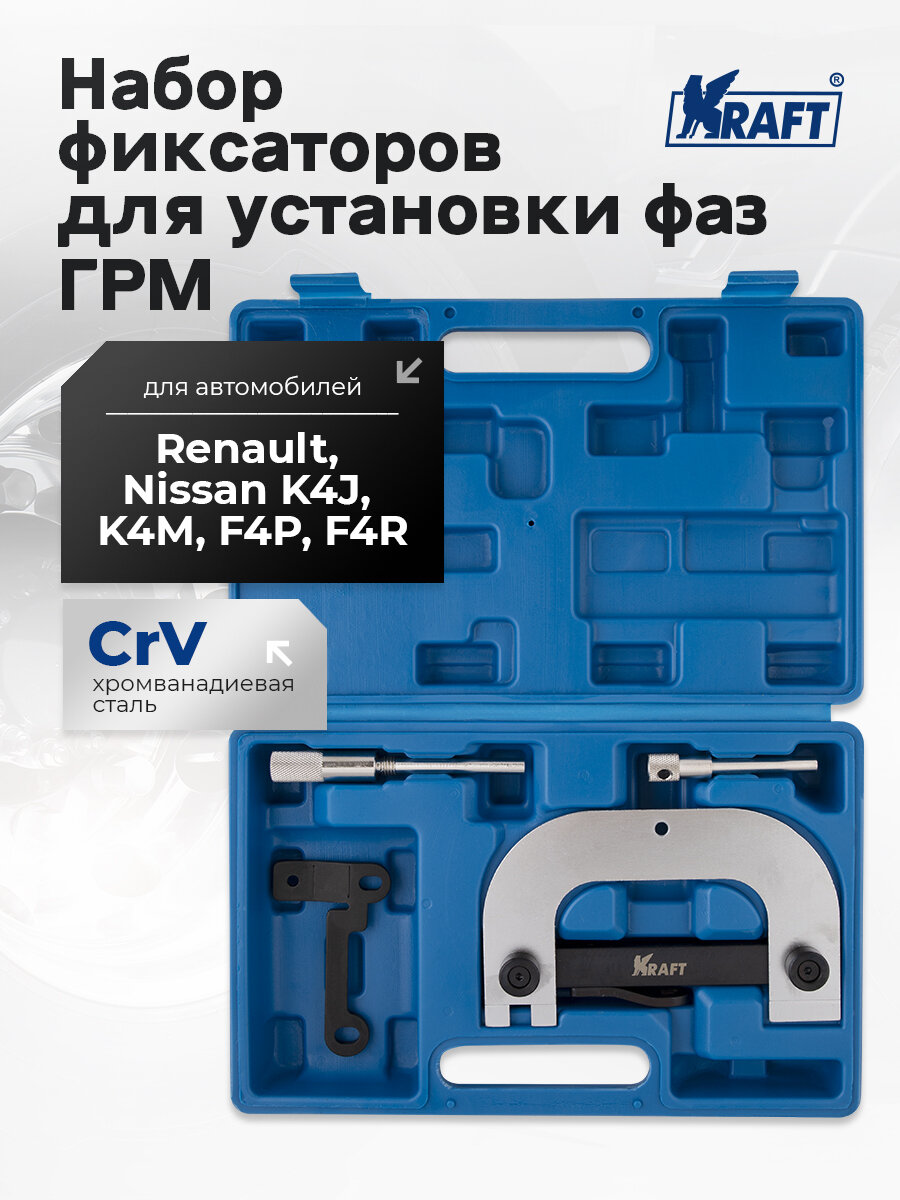 Набор фиксаторов для установки фаз ГРМ RENAULT, NISSAN K4J, K4M, F4P, F4R