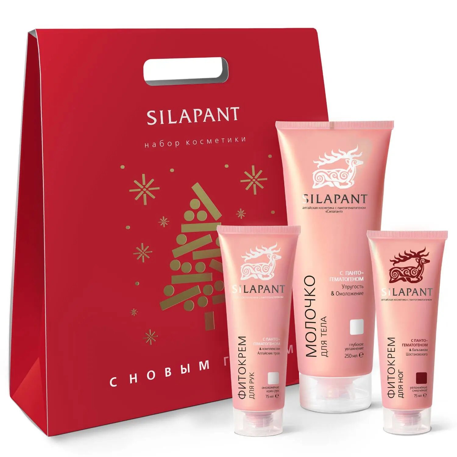 SILAPANT Подарочный набор для тела: молочко 250 мл + крем для рук 75 мл +крем для ног 75 мл