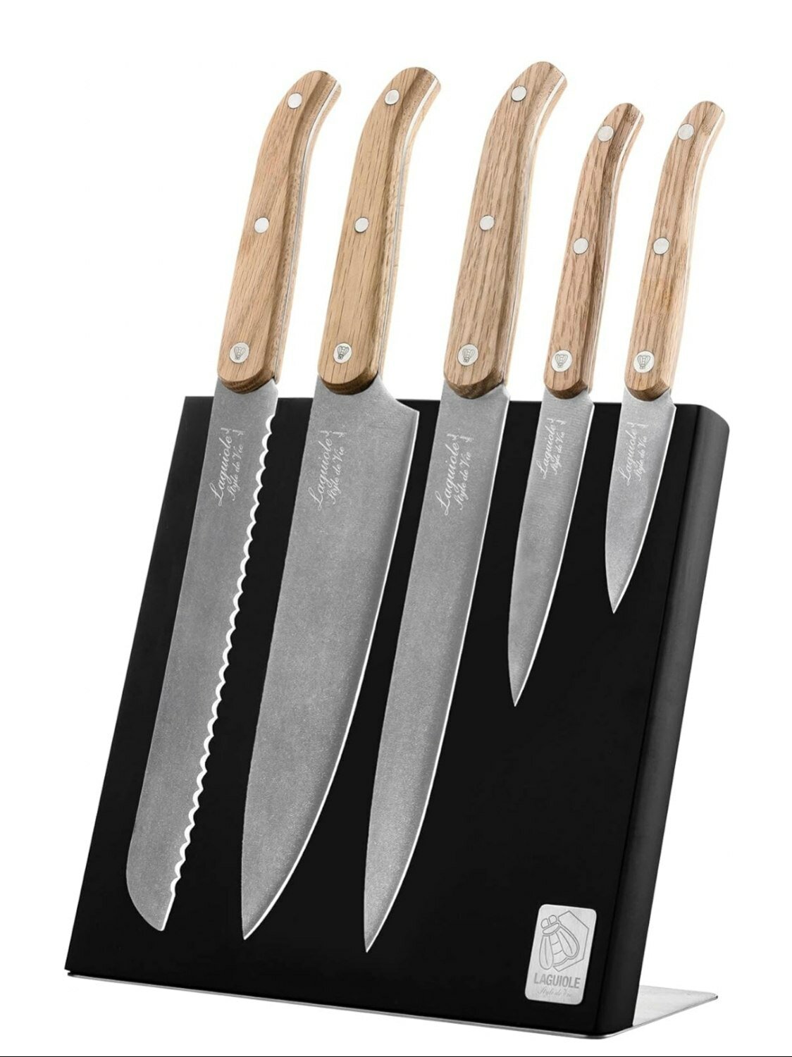 Набор ножей Laguiole Style de Vie Innovation Line, с магнитной подставкой, Stonewash