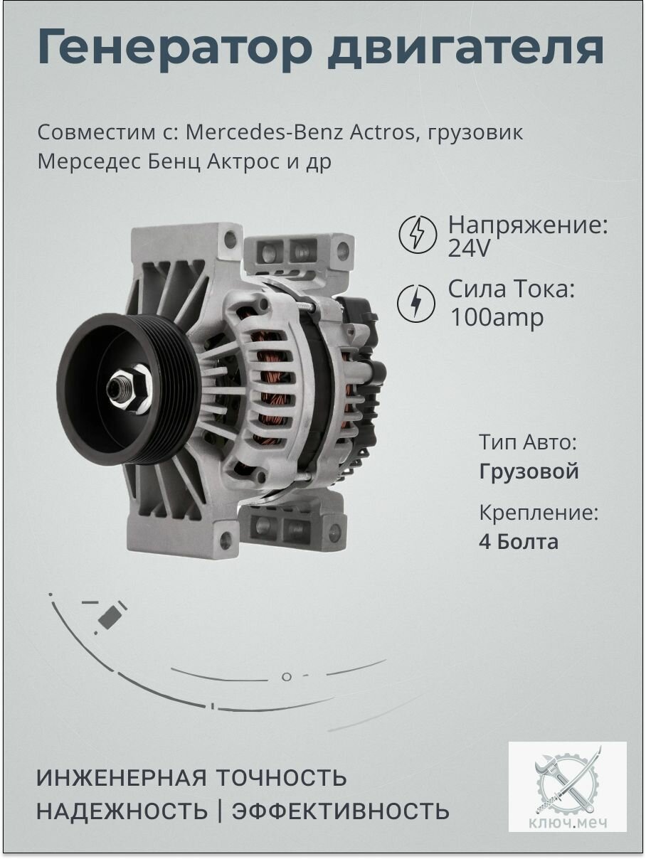 Генератор для Mercedes-Benz Actros, грузовик Мерседес Бенц