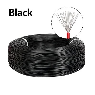 Черный провод 20 AWG, 5 метров, ПВХ изоляция