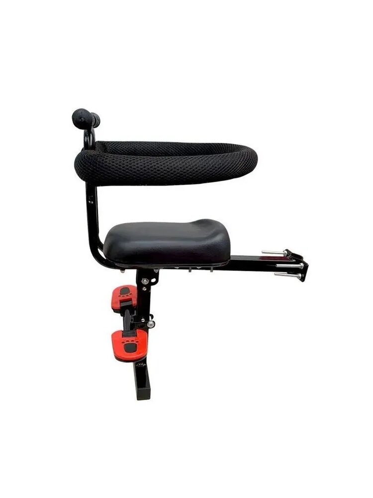 Детское сиденье для электросамоката с защитой и подножками, черное