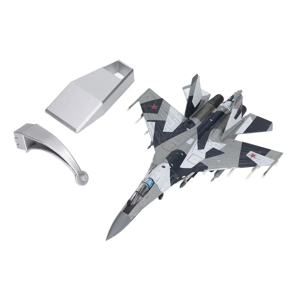 Zhanmix Литая модель истребителя Су-27, масштаб 1:72, металл, серого цвета для коллекции — фото 1