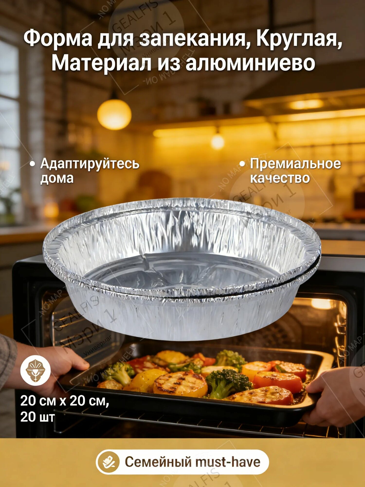 Круглые формы для выпечки 20 см, 20 шт: не протекают! Усиленный край для аэрогриля и духовки