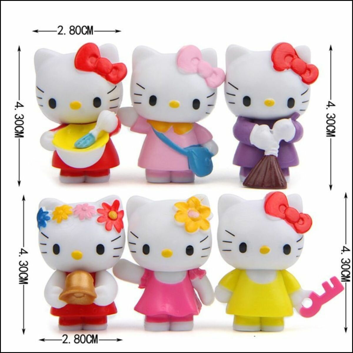 Hello Kitty Sanrio Мультфильм Аниме Фигурки Санрио Детские игрушки 6шт