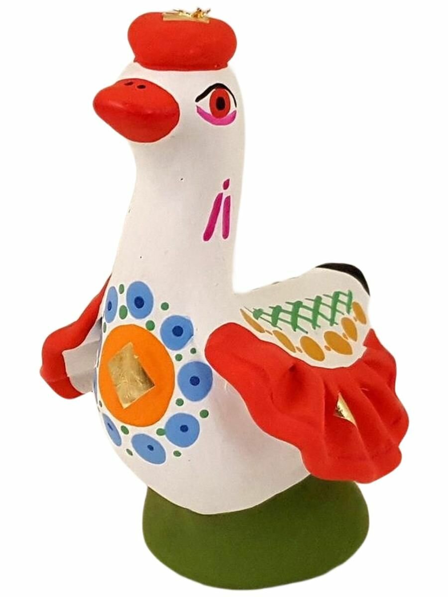 Гусик №3, Дымковская глиняная игрушка, ручная авторская работа