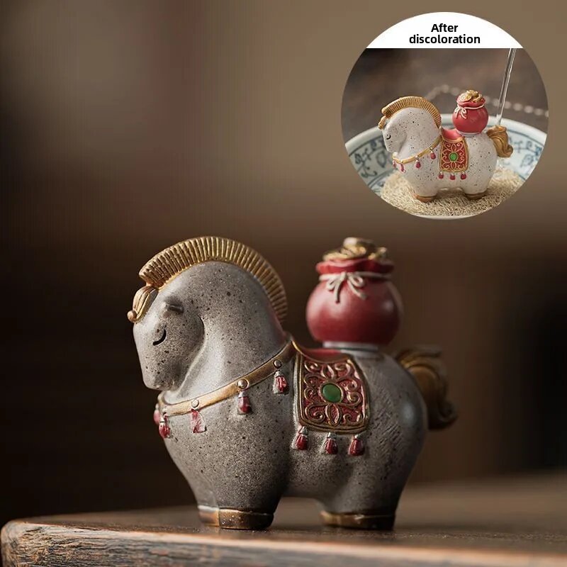 Керамическая фигурки животного для чаепития Lucky Tangma 1PC Lucky Bag Horse