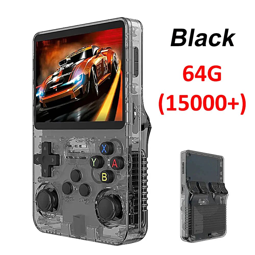 Портативная игровая консоль R36S, 64ГБ, Black