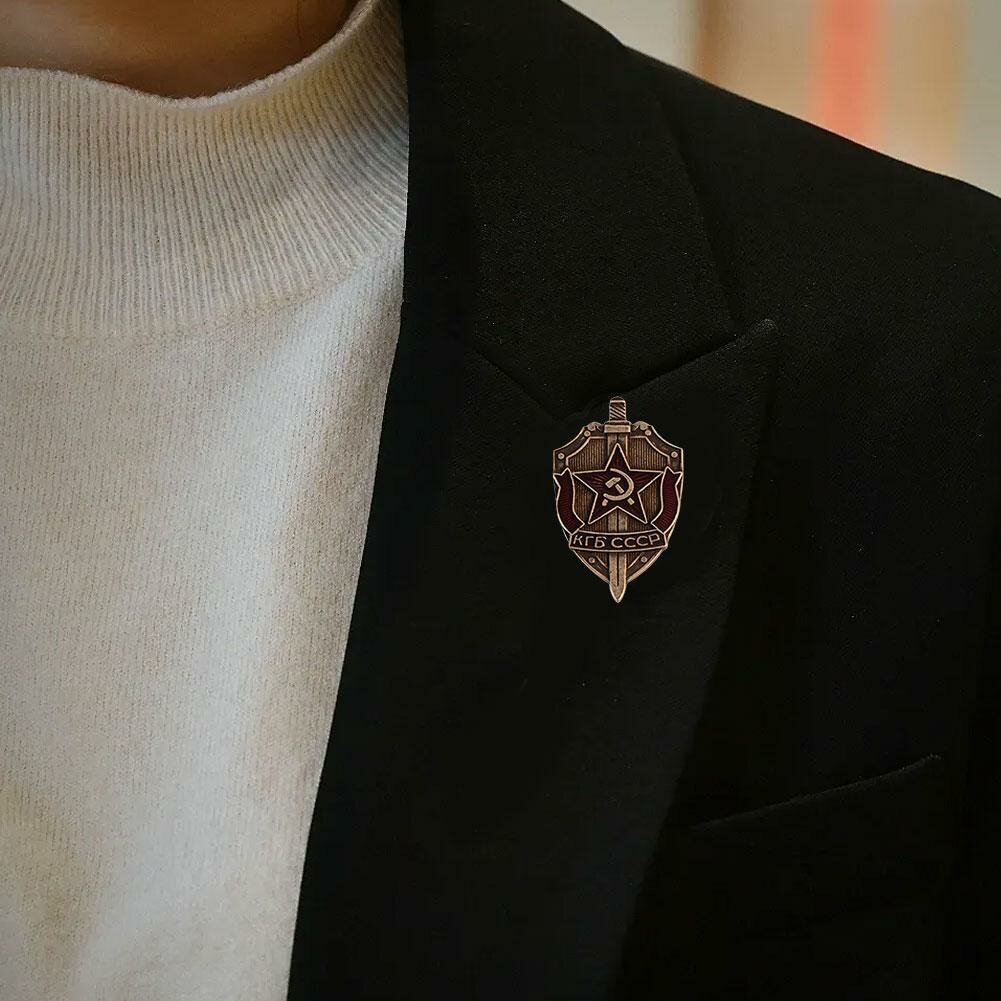 Брошь КГБ, Коллекционный значок "Щит и меч", значок на шляпу, значок на бейдж