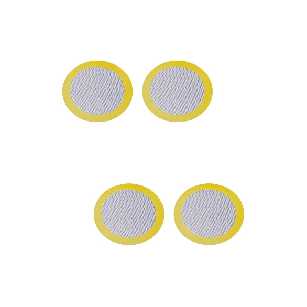Силиконовый круглый коврик для выпечки и барбекю, желтый, термостойкий, антипригарный, набор 4 шт