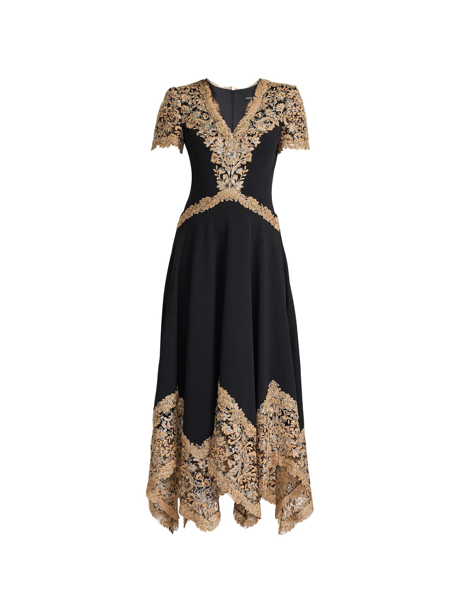 Платье Sequin-embellished floral-lace midi dress