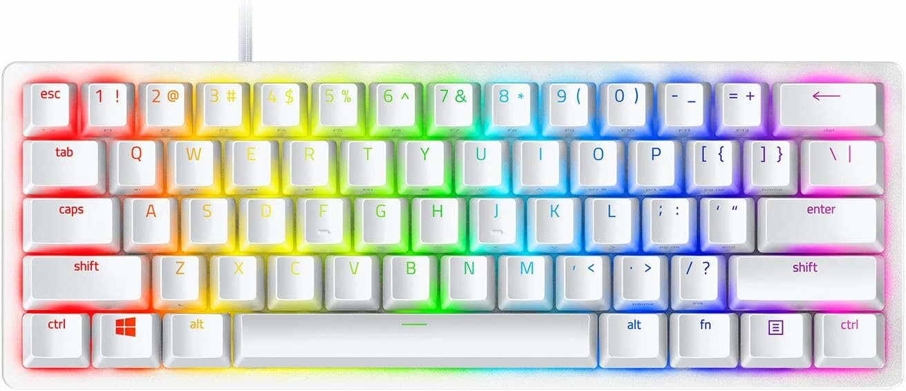 Игровая клавиатура Razer Huntsman Mini 60% Optical Gaming Keyboard, Purple Switch Chroma RGB белый