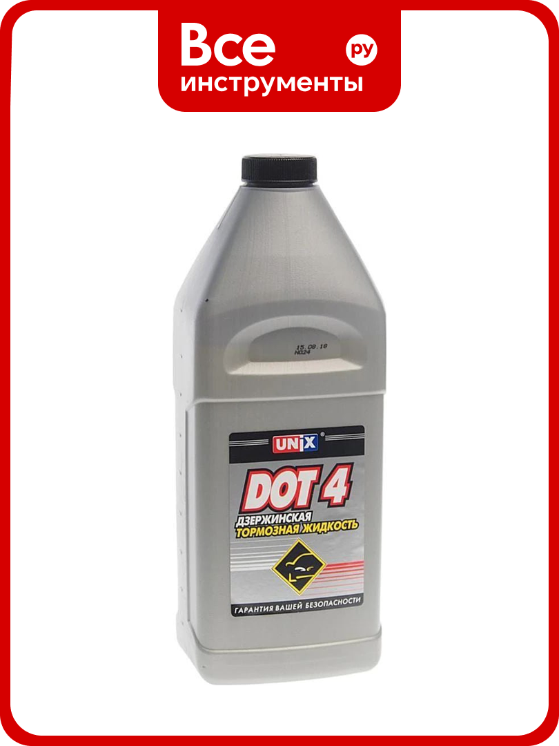 Тормозная жидкость UNIX DOT‑4, совместимость с SAE J1704, соответствие ISO 4925 Class 4, повышенная термостабильность