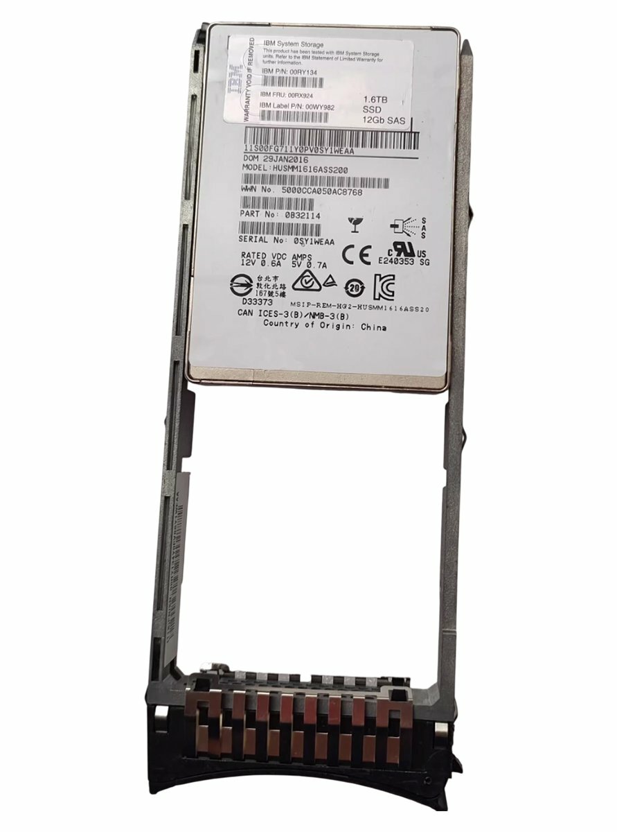 Жесткий диск IBM 1,6Tb SAS 2.5" SSD 00RX924