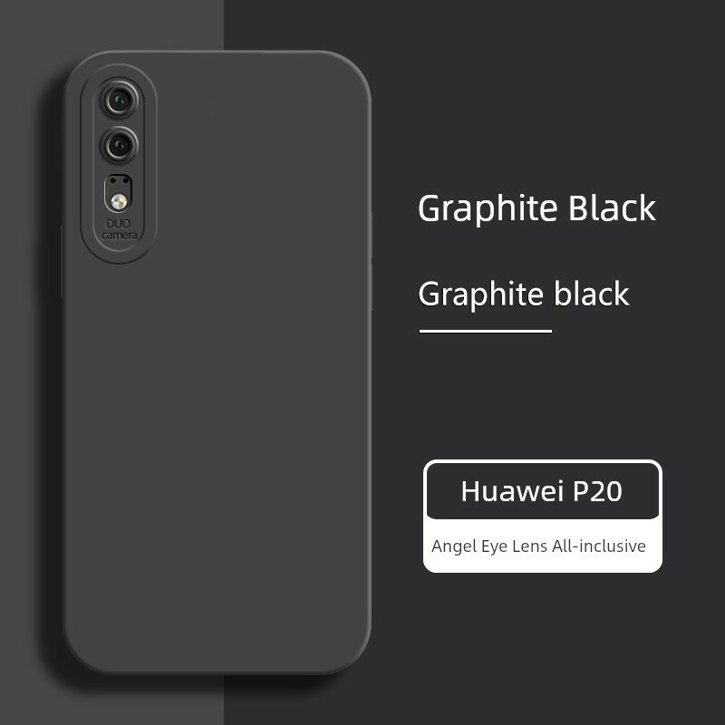 Премиум силиконовый чехол для Huawei P30 — Графитовый черный, полное покрытие