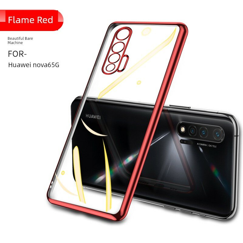 Чехол для Huawei Nova 6 SE с защитой от падений и полным покрытием, защита камеры, пламенный красный