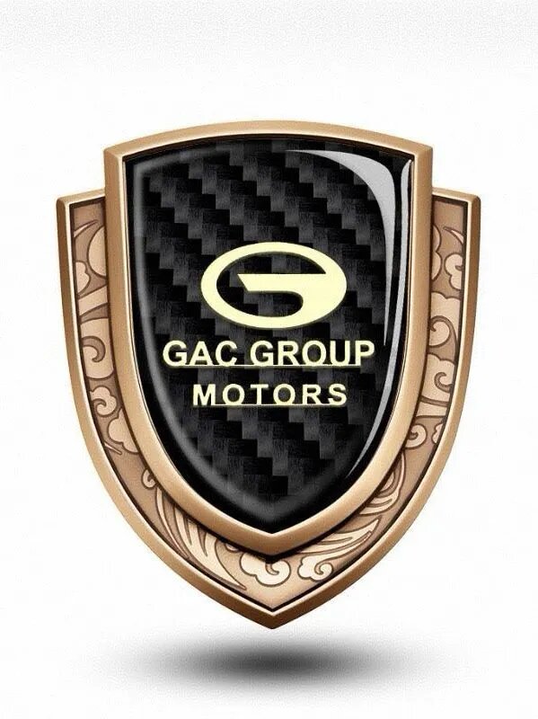 Эмблема для GAC, значок на задний багажник, щит, наклейка, 1 шт, золото, карбон