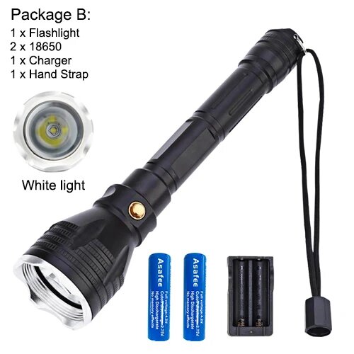 Asafee подводный фонарик 100м желтый/белый 18650 charger, Yellow Light