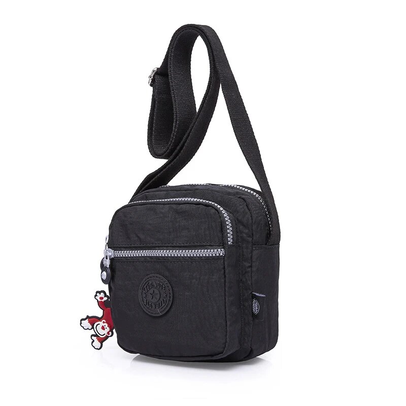 Kipling сумка через плечо черная с маскотом