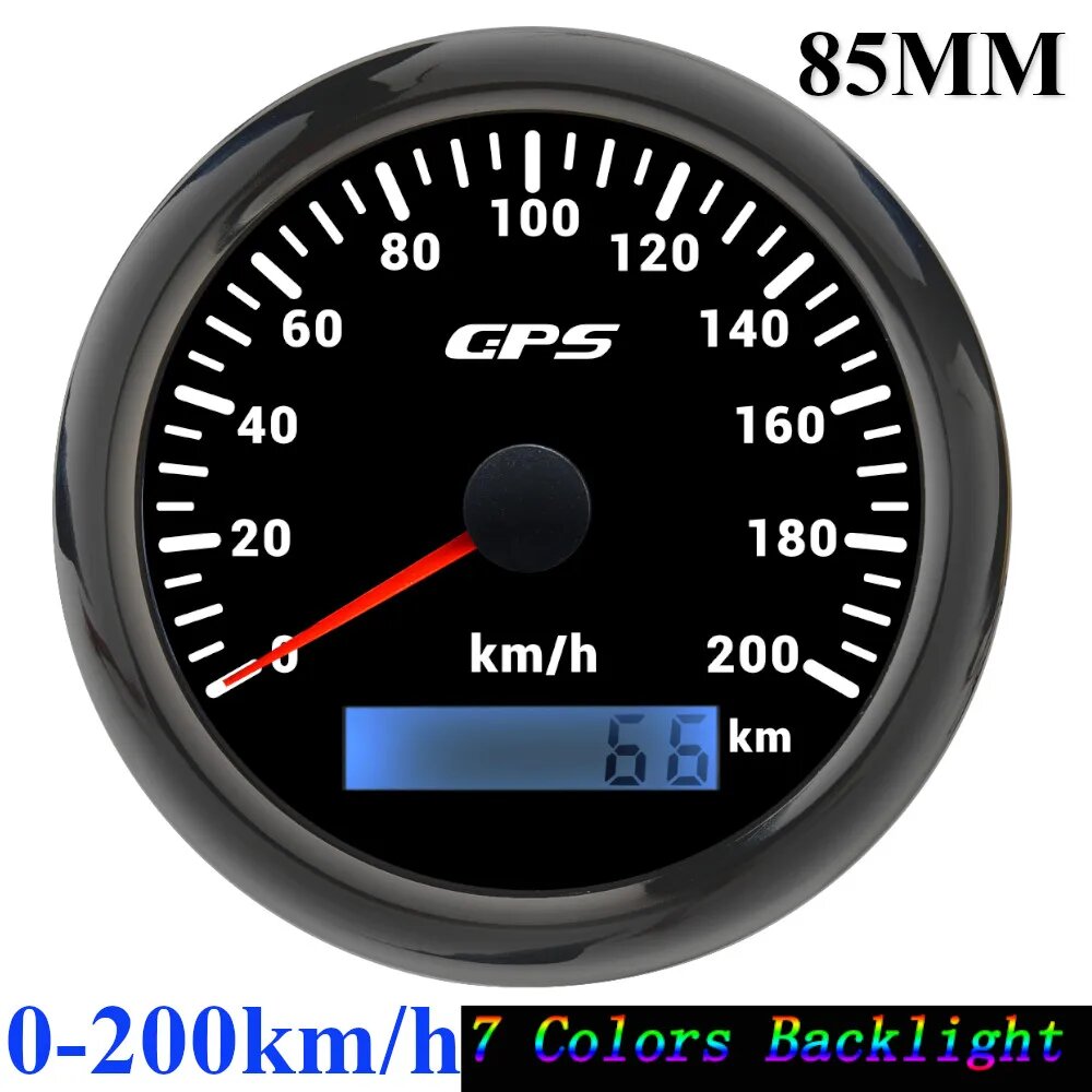 85 мм GPS Спидометр 0-200 км/ч, 7 цветов, BN 200kmh