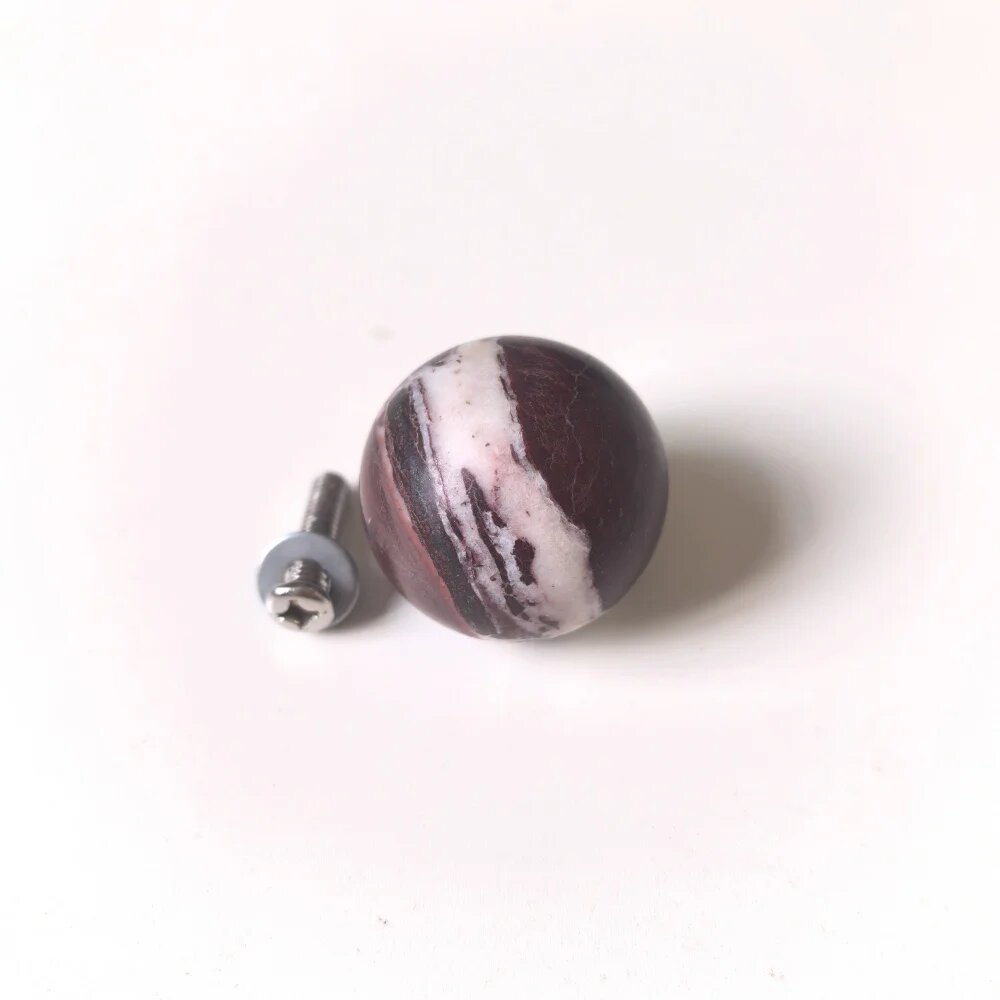 Мраморная ручка Calacatta Viola, D4cm, Rosa Levanto