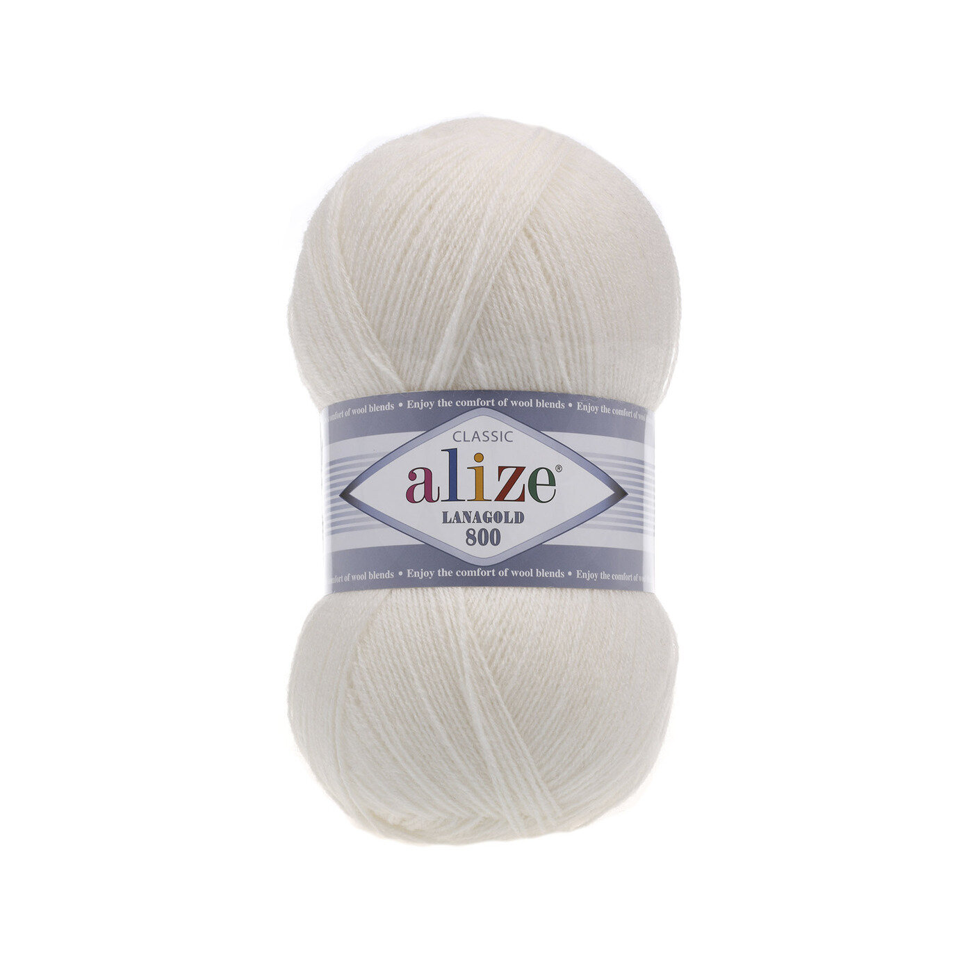Пряжа для вязания Alize Lanagold 800 цвет 450 жемчужный 100 гр/730 м 49% шерсть, 51% акрил