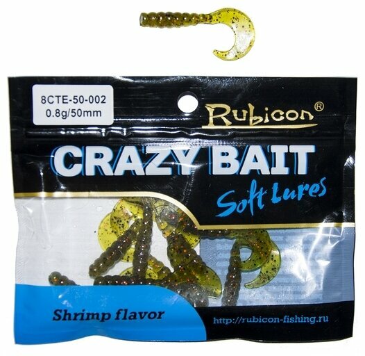 Съедобная силиконовая приманка RUBICON Crazy Bait CTE 0.8g, 50mm, цвет 002
