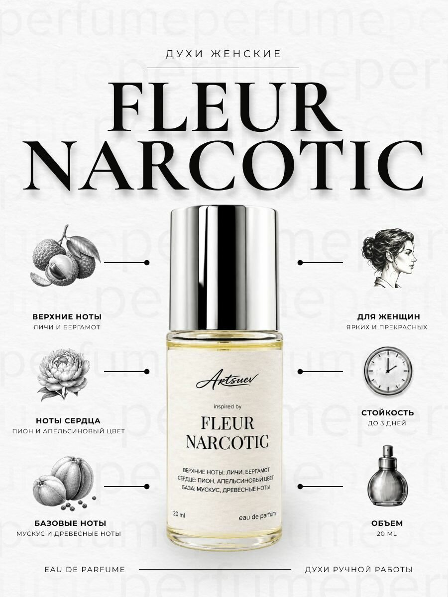 Духи стойкие Fleur Narcotique Флер Наркотик 20мл для женщин глубокий аромат