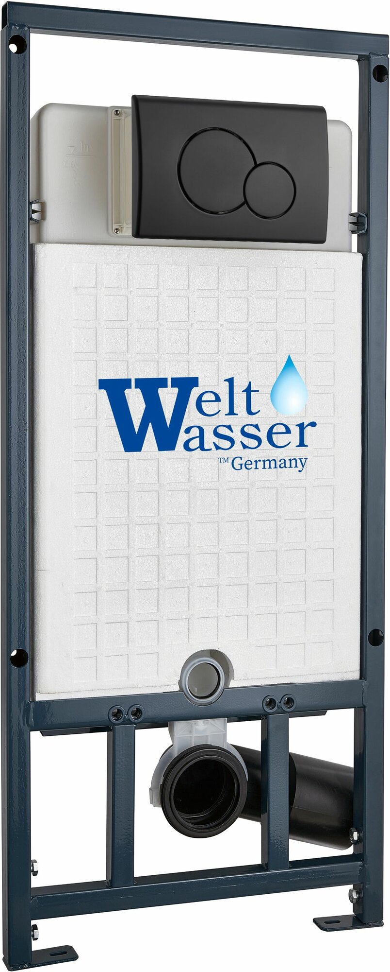 Инсталляция WeltWasser для унитаза Marberg 507 RD BL с черной матовой клавишей смыва