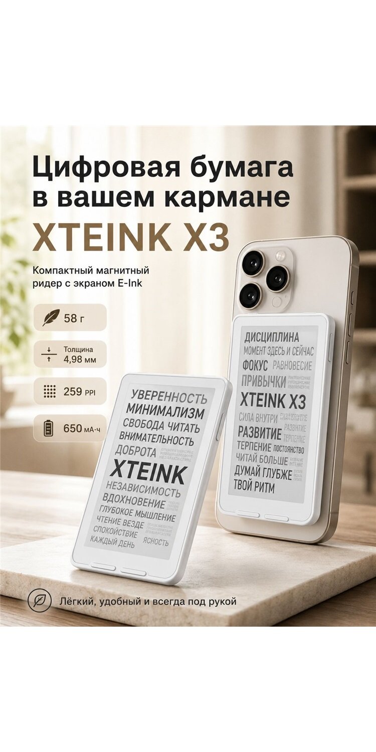 Портативный 4 "4" Электронная книга, магнитный отсос, Bluetooth, аккумулятор 650mAh, 16G / TFCard